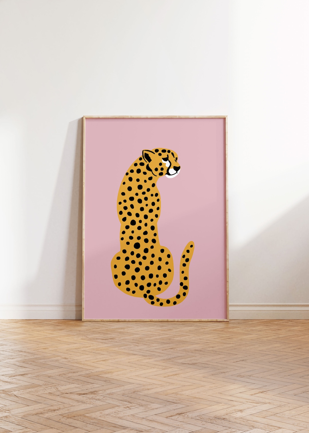 Cheetah Print, Pink Leopard Art Print, Boho Home Decor, Blush Pink Wall Art, Jungle Poster ...