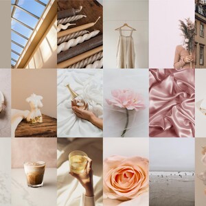 200pcs Neutral Collage Kit Aesthetic Boho Boujee Photo Wall Decor Beige ...