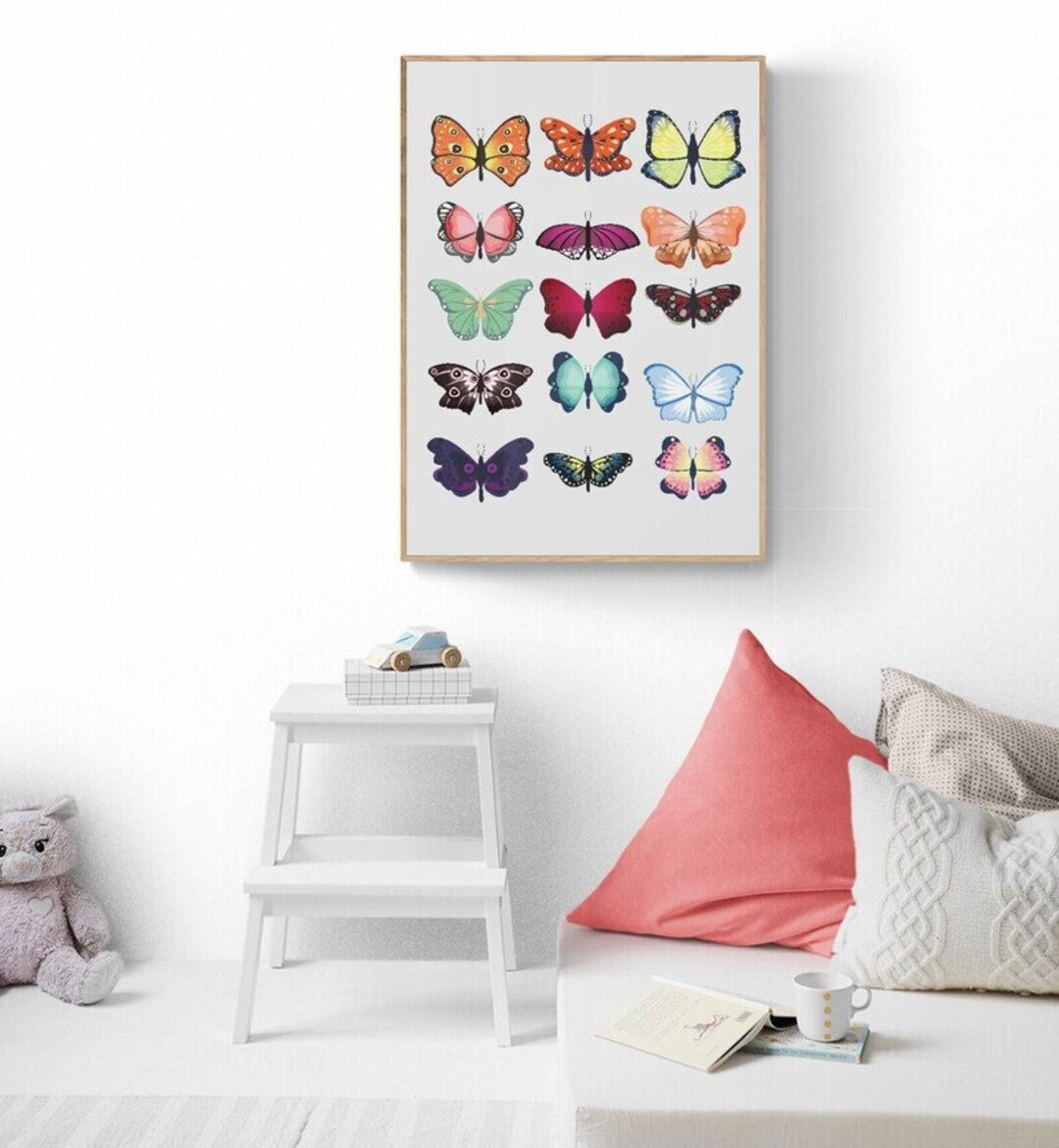 Boho Butterflies, Printable Art, Digital Print, Girl's Room Decor ...