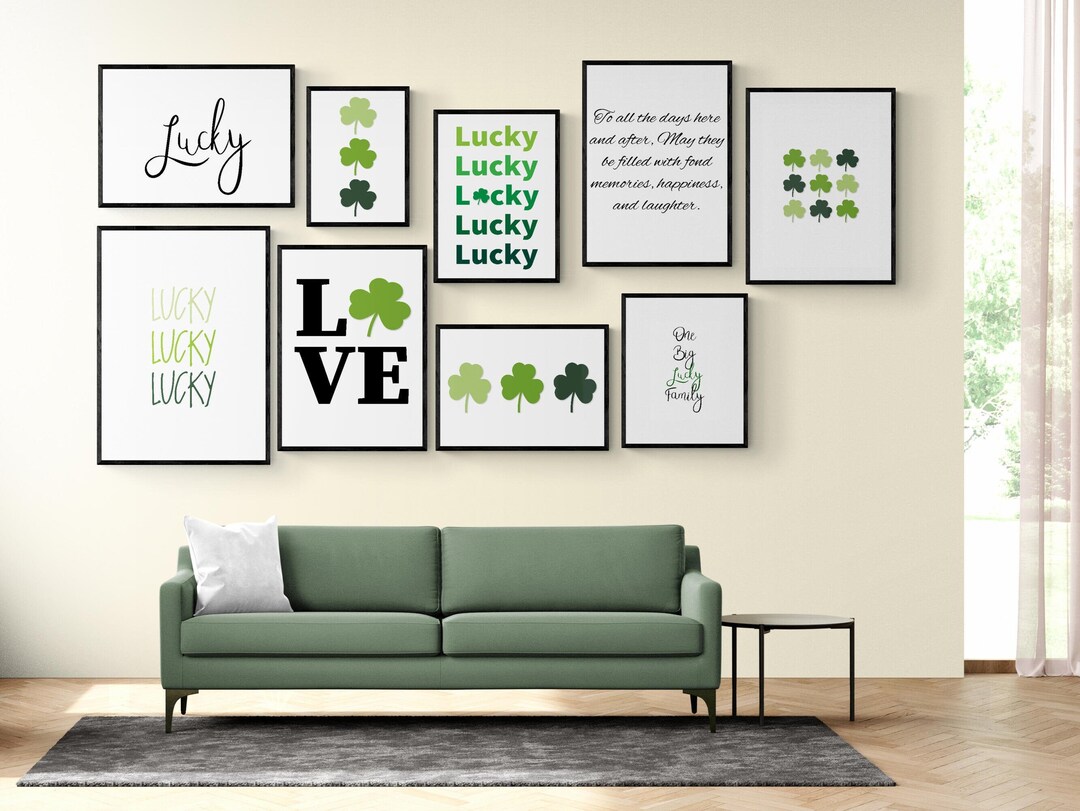 St Patrick's Day Set of 9 Prints, St Patty's Day Gallery, St Patrick's ...