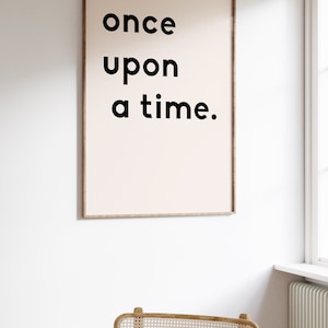 Once Upon a Time Printable, Kids Reading Book, Playroom Wall Decor ...