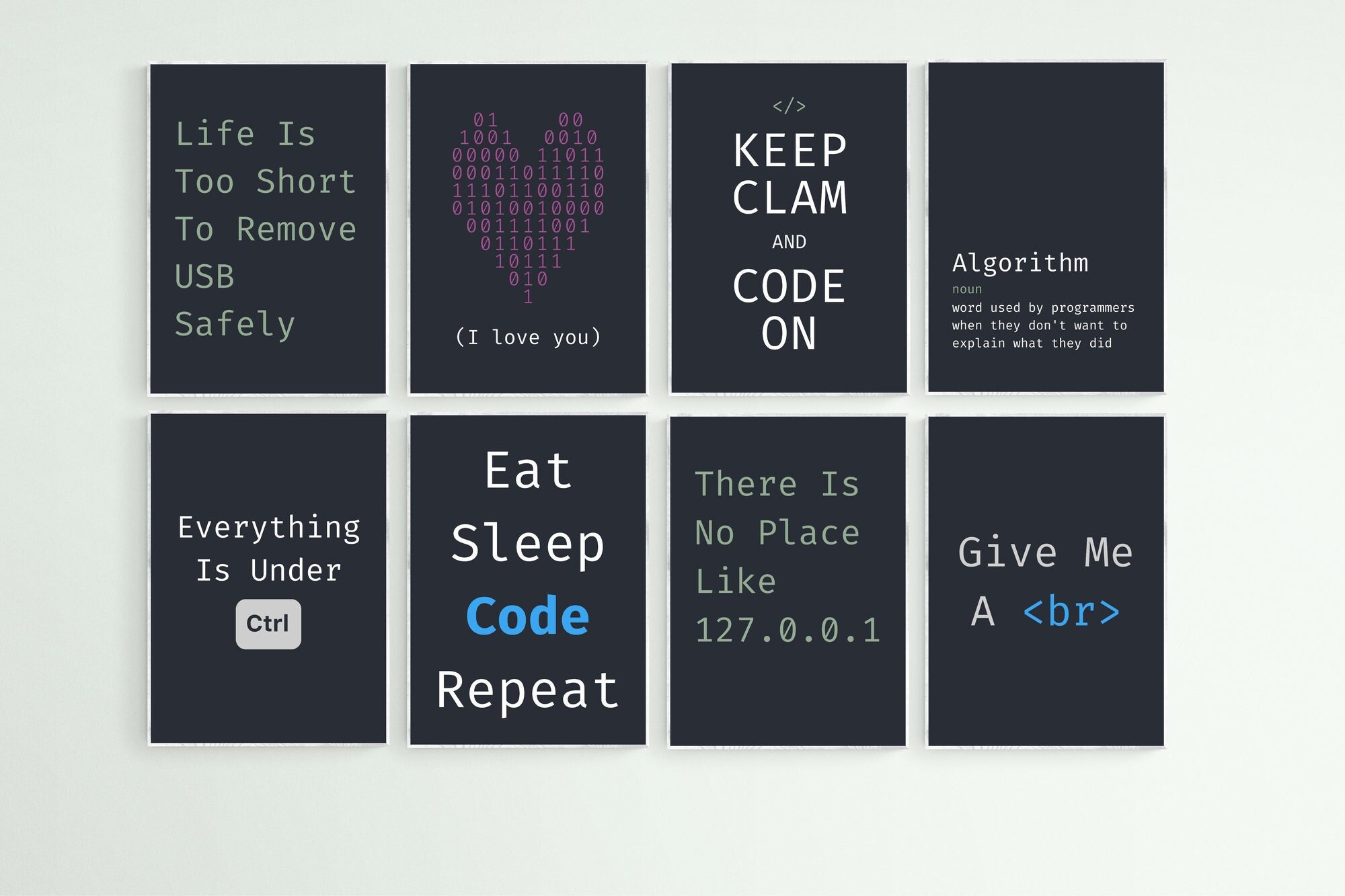 Set of 8 Computer Geek Pintables Nerdy Computer Science - Etsy