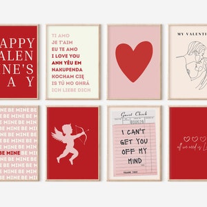 Valentines Day Decor Set of 20 Printables, Valentine Party Decor, Retro ...