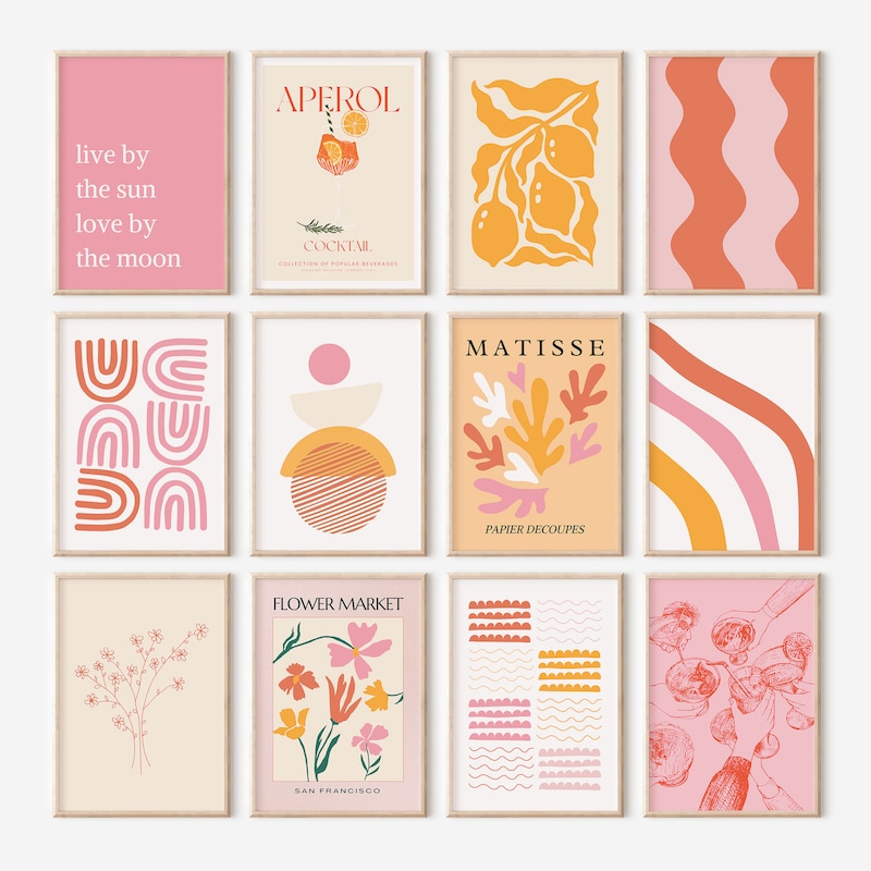 Aesthetic Orange Posters - Etsy