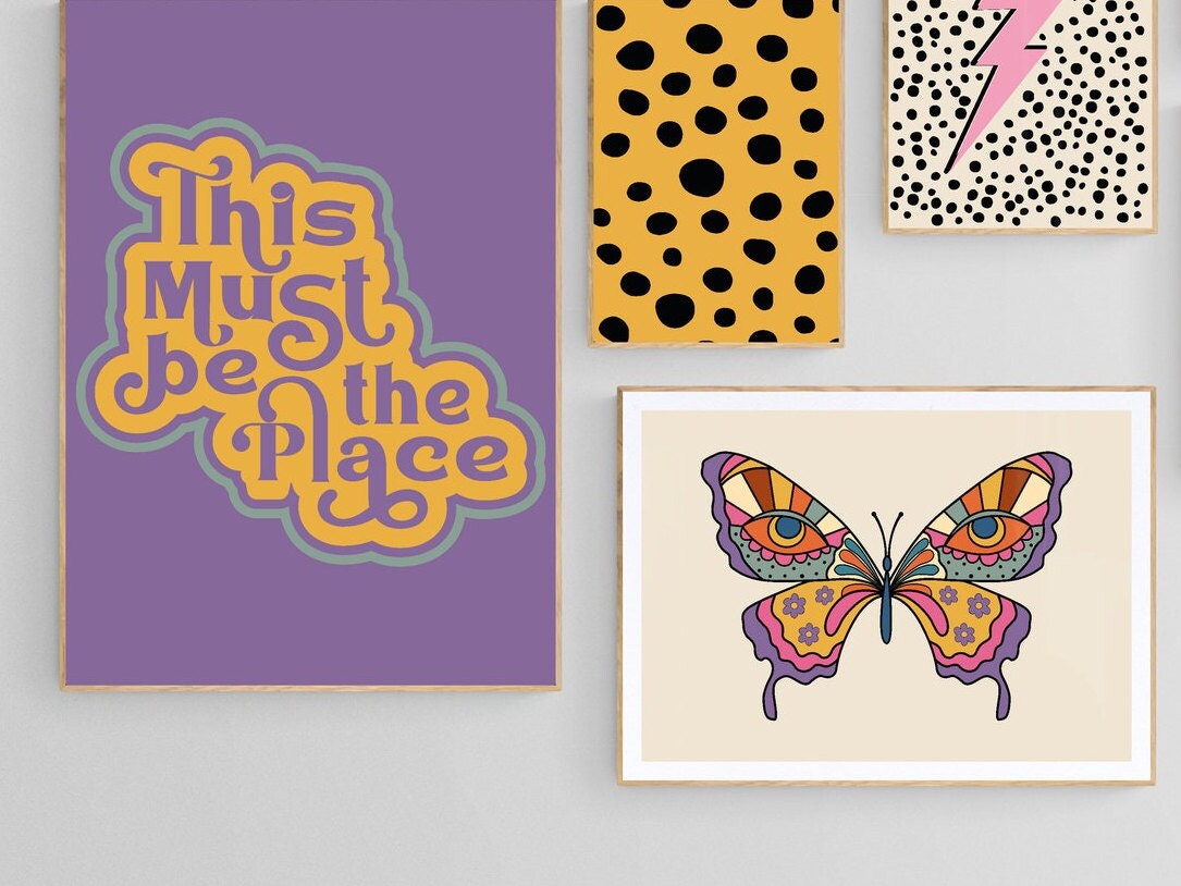 Retro Wall Art Set of 11 Trendy Art Print Bundle Dorm Wall - Etsy