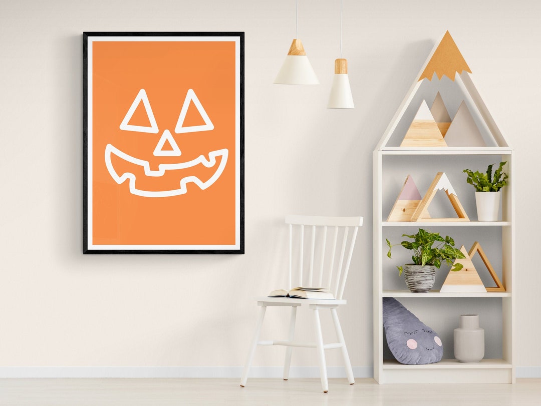 Cute Pumpkin Printable Decor, Cute Halloween Print, Pastel Halloween ...