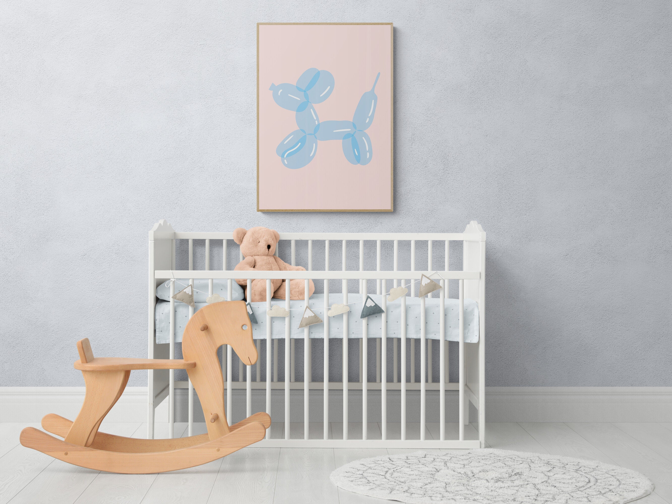 Blue Balloon Dog Printable Dog Print Dog Poster Funny Dog - Etsy