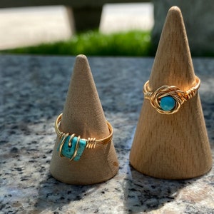 Turquoise Rings ,wire Wrapped Jewelry ,handmade Ring,boho Style for ...
