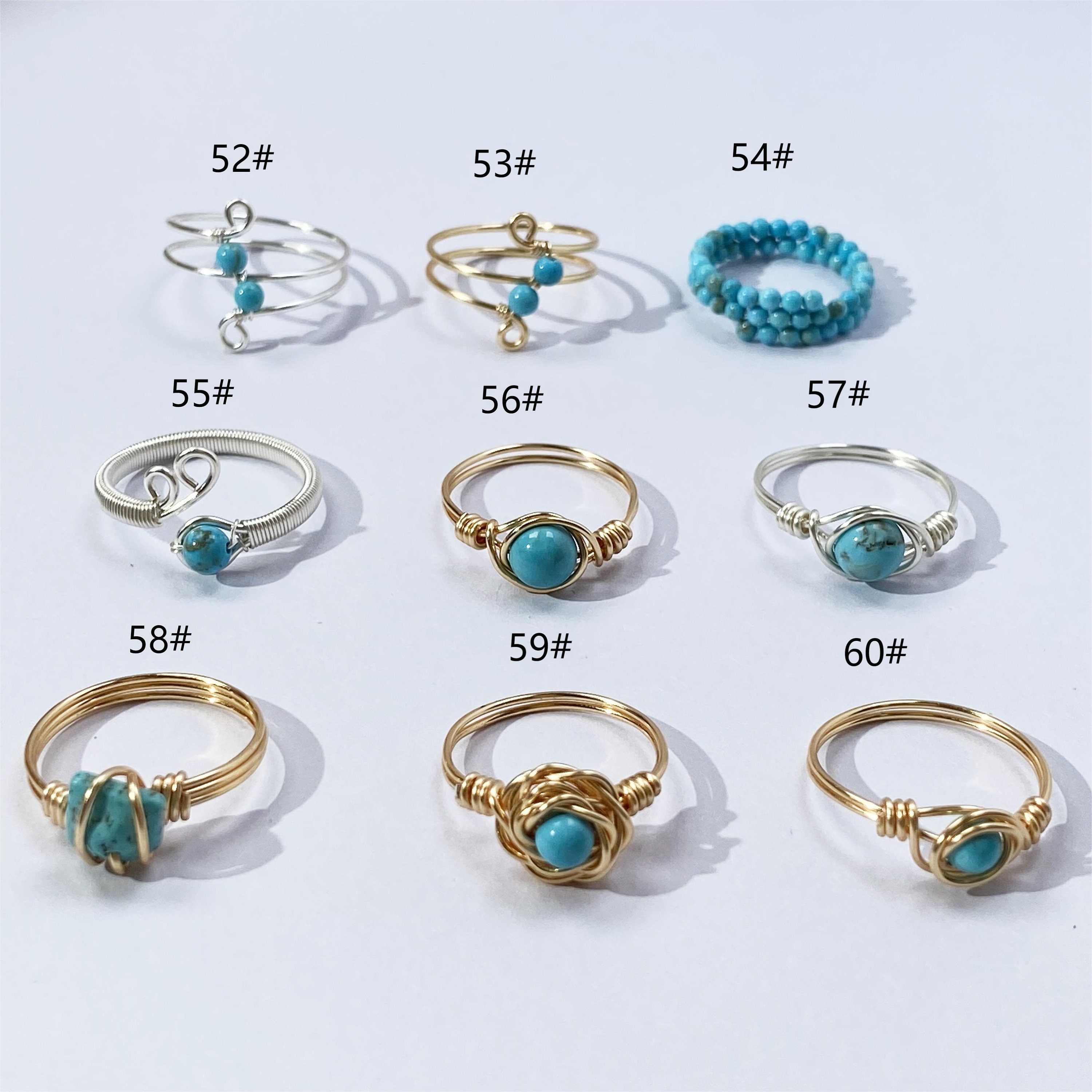 Turquoise Rings ,wire Wrapped Jewelry ,handmade Ring,boho Style for ...