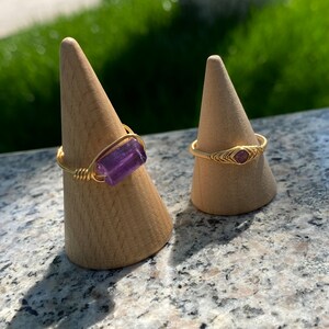 Purple Rings,amethyst Crystal Rings Made by Hand,non-tarnish Wire Wrap ...