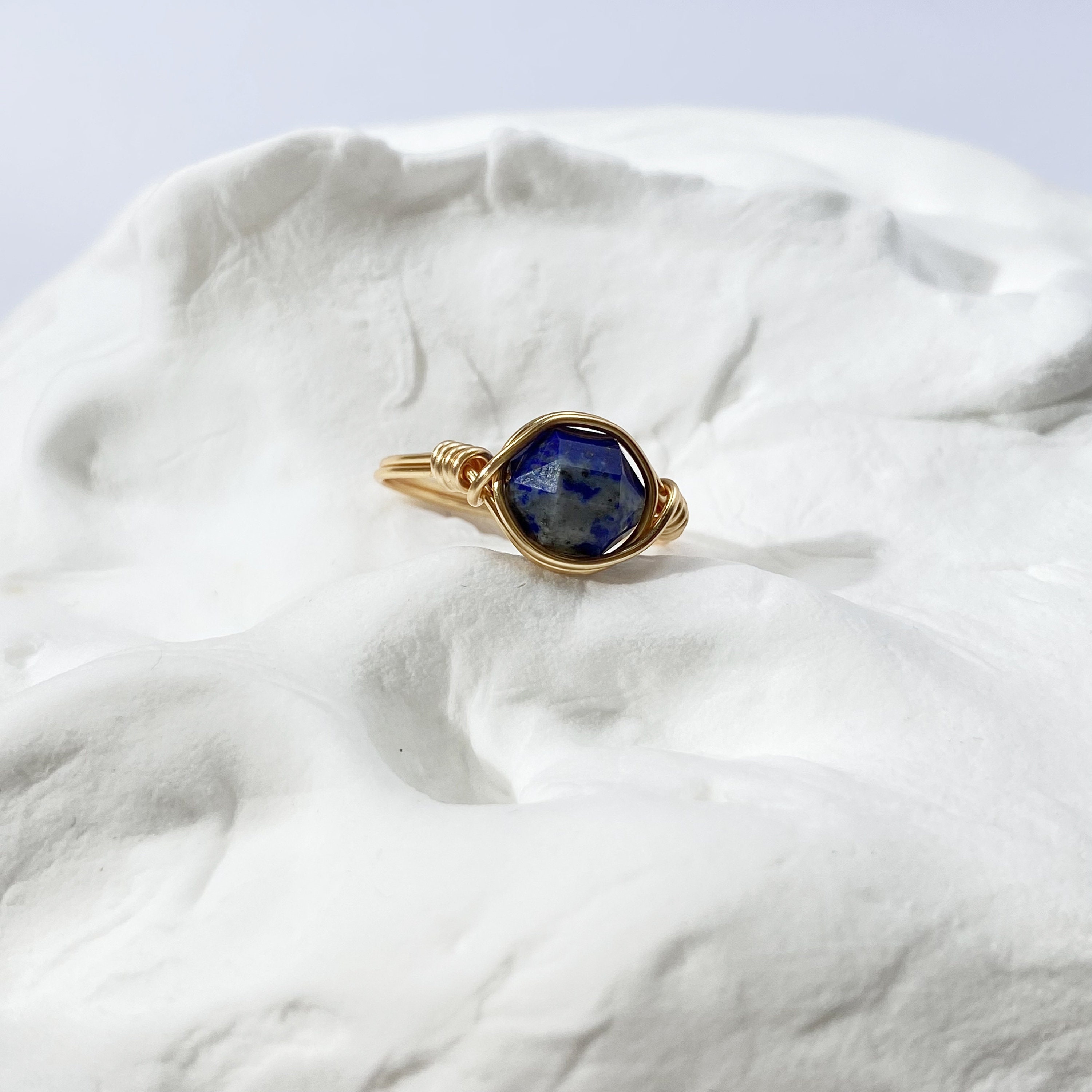 Blue Rings With Lapis Gemstone,wire Wrapped Rings ,handmade Ring,unique ...