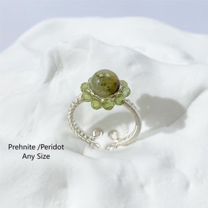 Light Green Rings ,natural Crystal Rings ,gemstone Jewelry,non-tarnish ...