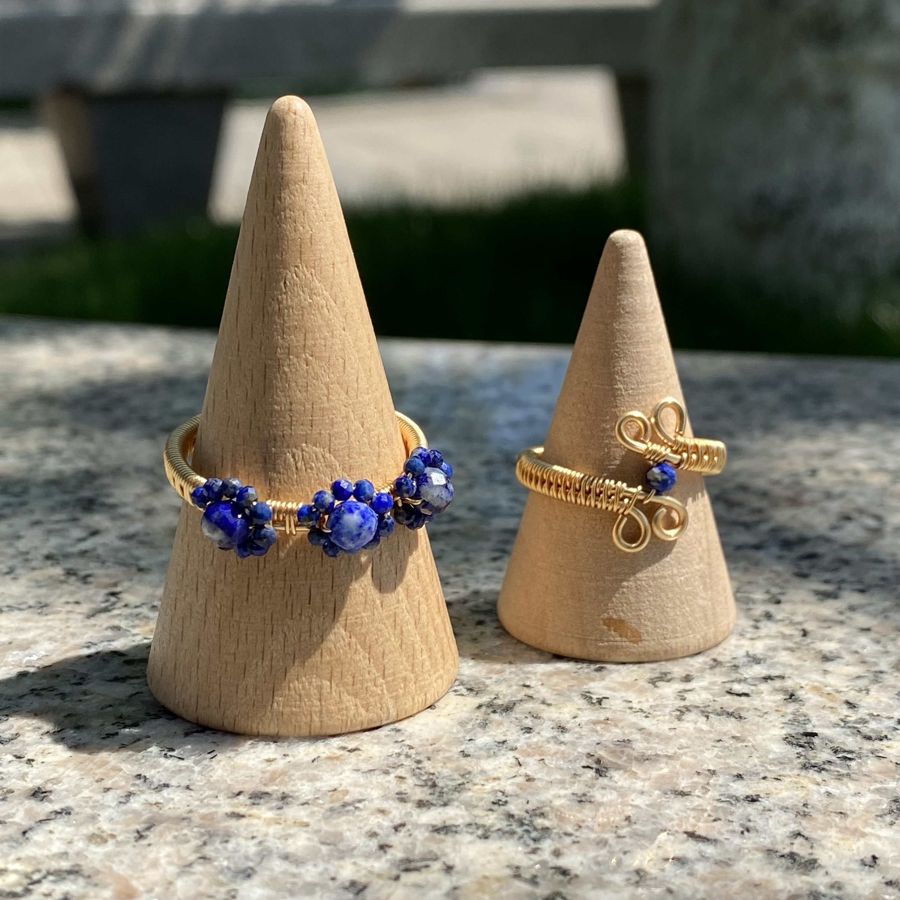 Blue Rings With Lapis Gemstone,wire Wrapped Rings ,handmade Ring,unique ...