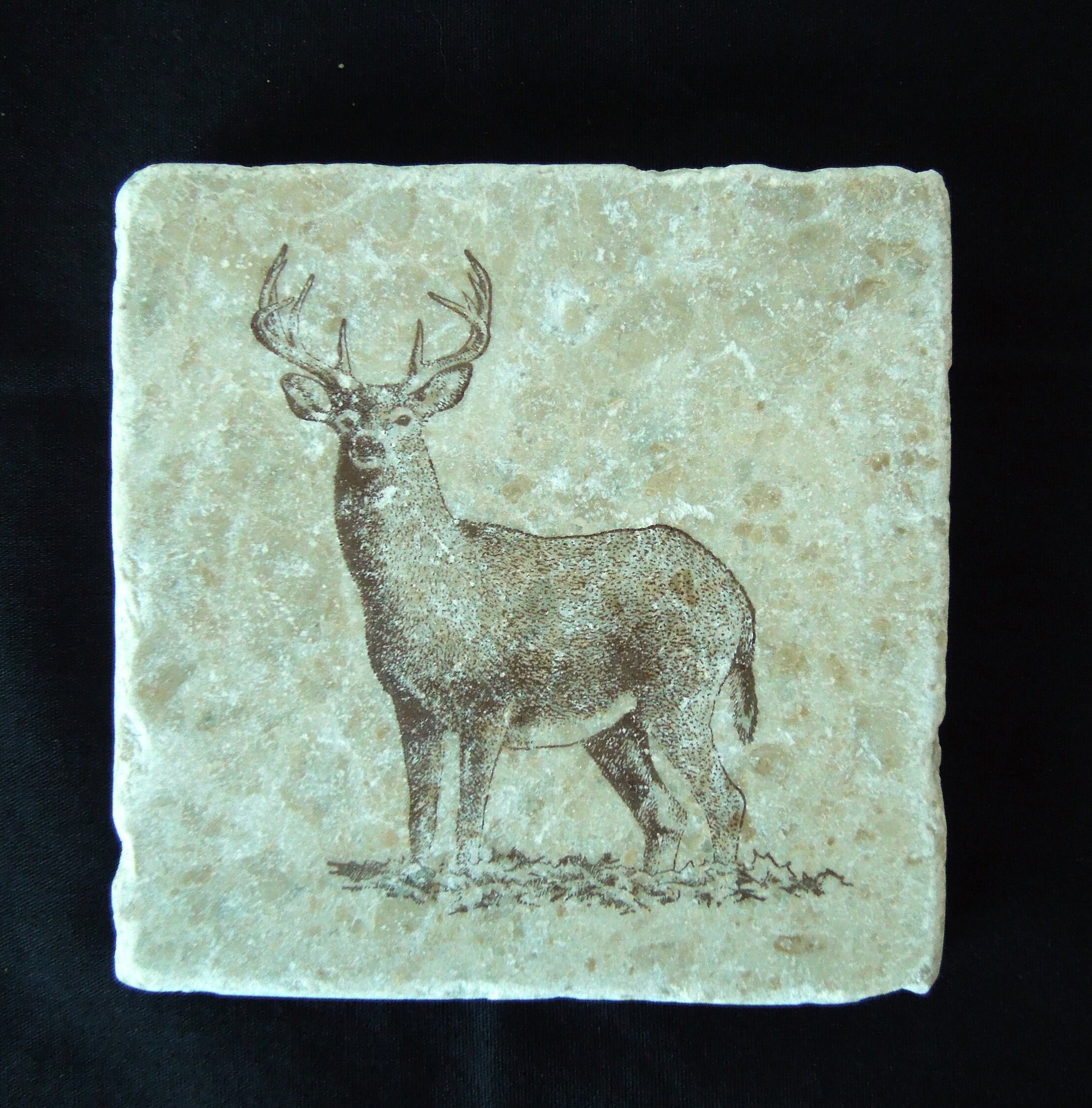 Whitetail Buck / Mule Deer Buck on Marble Natural Stone - Etsy