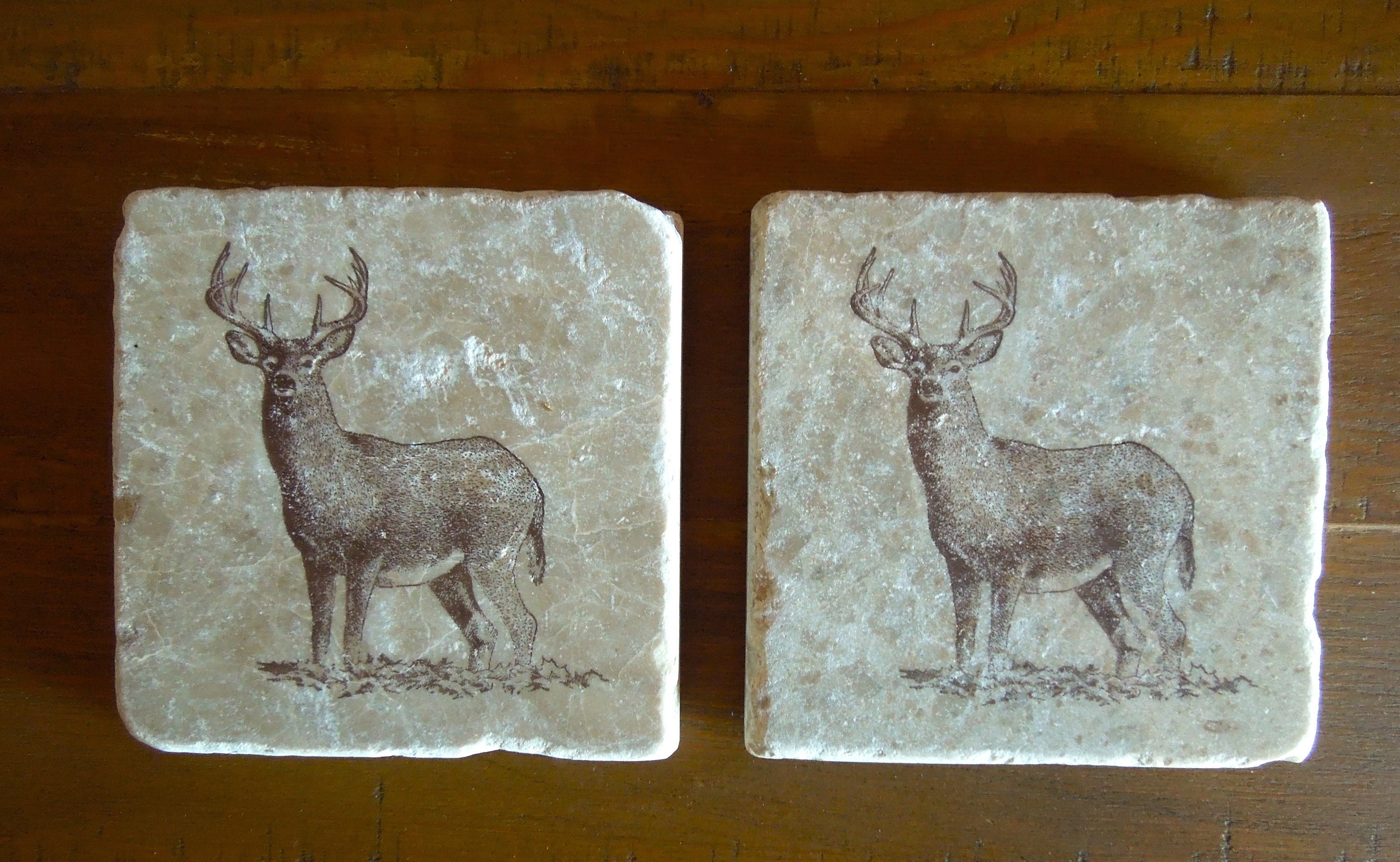 Whitetail Buck / Mule Deer Buck on Marble Natural Stone - Etsy