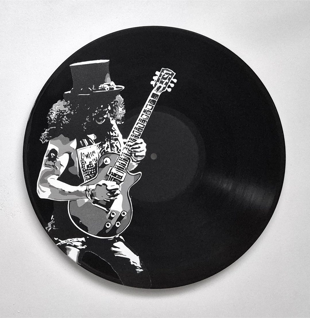 Slash Vinyl Record Art - Handmade - Etsy