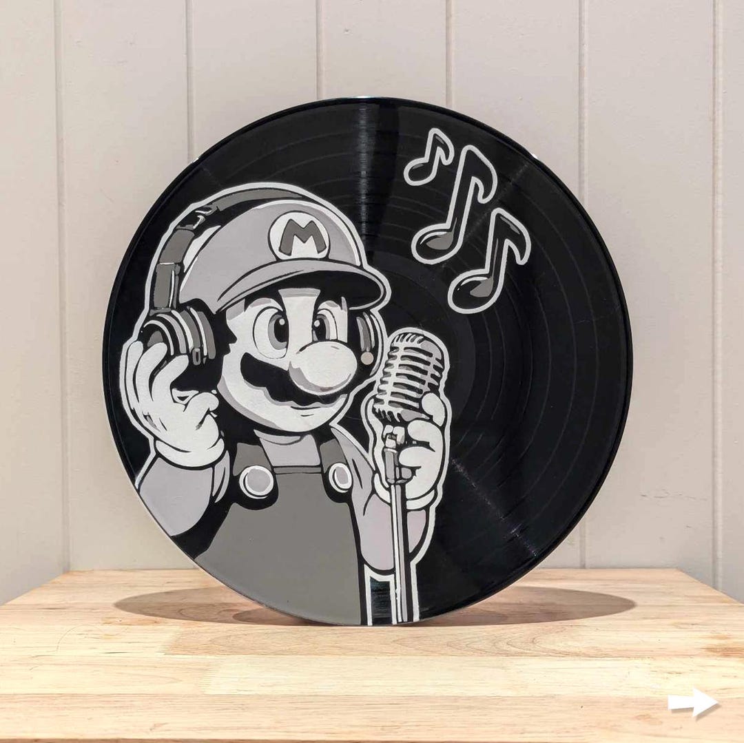 Mario Vinyl Record Art - Handmade - Etsy