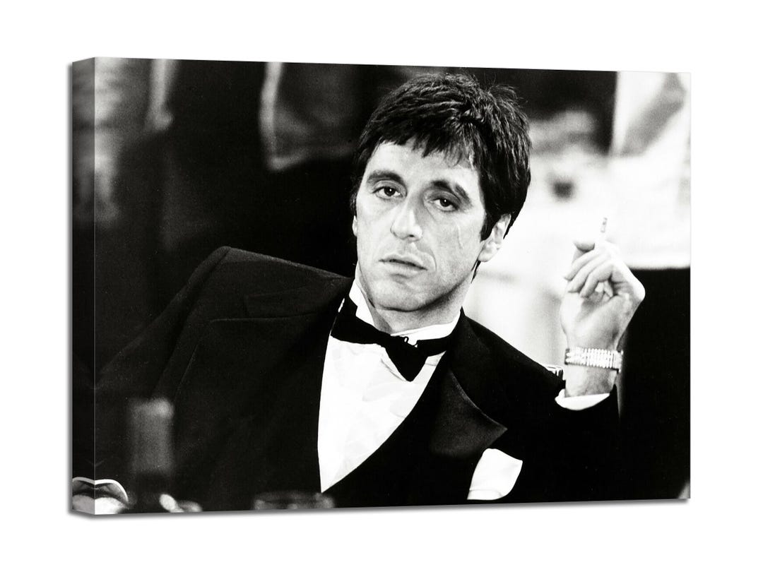 Scarface Al Pacino Painting Canvas Print With Wooden Frame - Etsy