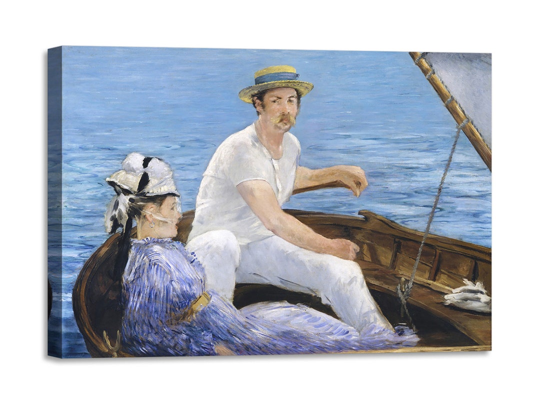 Canvas Printing Panel With Wooden Frame Edouadr Manet Boating - Etsy