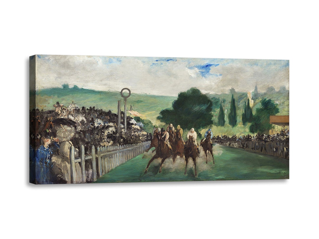 Canvas Print With Wooden Frame Edouard Manet - the Races at Longchamp ...