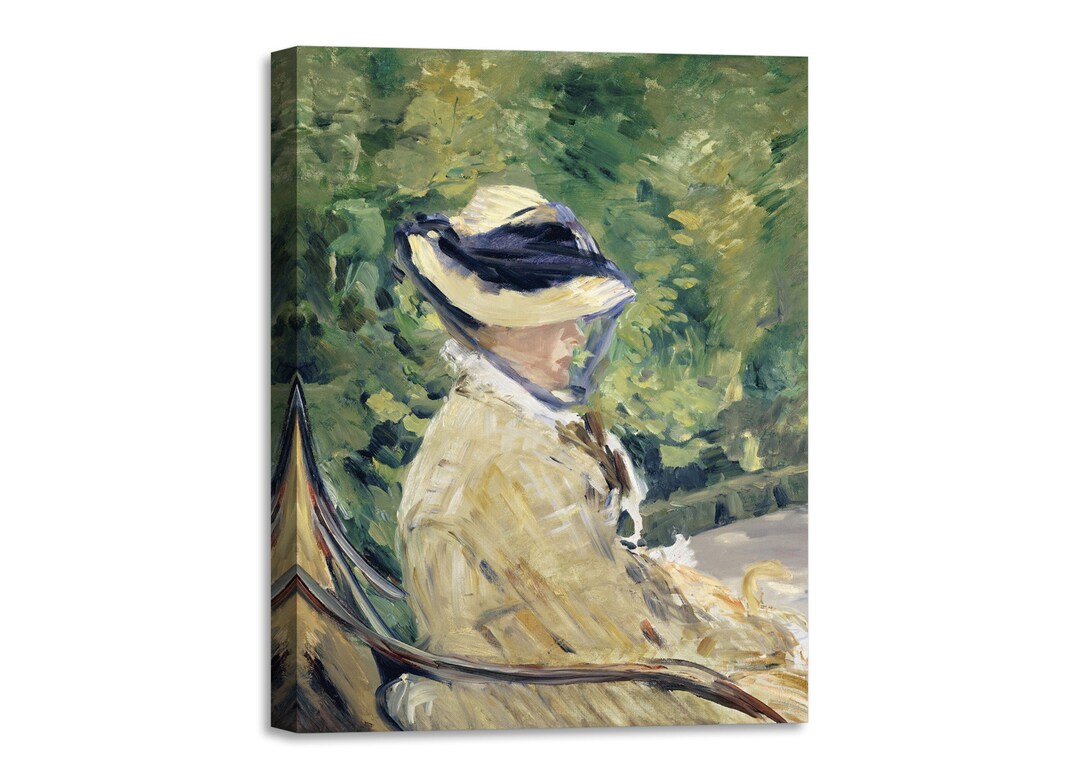 Canvas Print With Wooden Frame Edouard Manet - Madame Manet at Bellevue ...