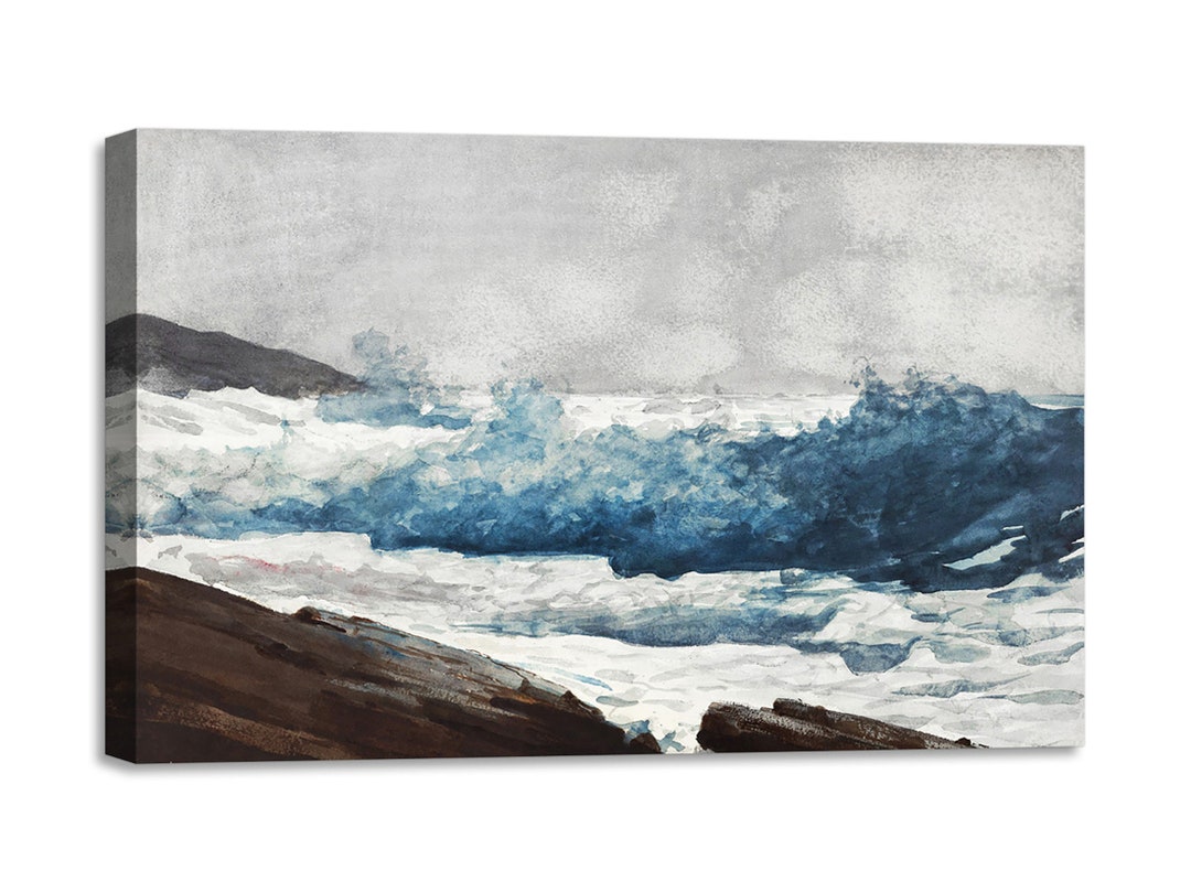 Canvas Print With Wooden Frame Winslow Homer - Prout’s Neck, Breakers ...