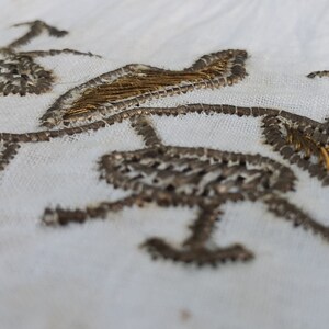 Over 100 Years Old Gold and Silver Wire Handembroidery on Handwoven ...