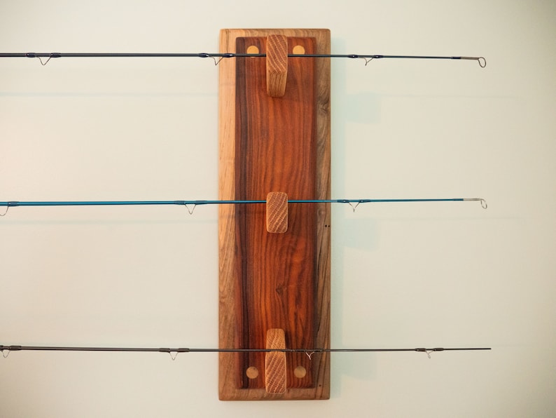 Exotic Wood Fly Fishing Rod Rack: Handmade Double Peg Design - Etsy