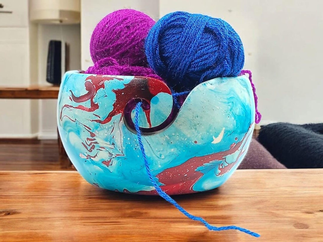 Handcrafted Tangle-free Yarn Bowl (7x4 Inches) | Perfect for Crocheting ...