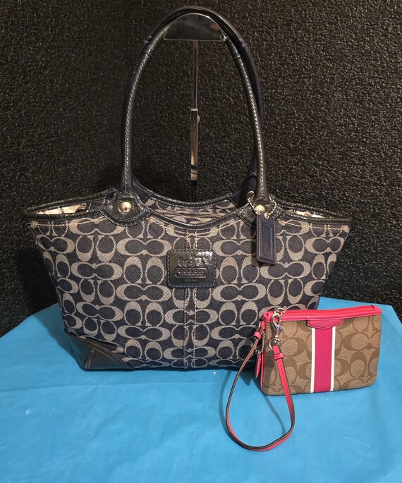 Coach Signature Denim Gallery Tote Shoulderbag Handb… - Gem