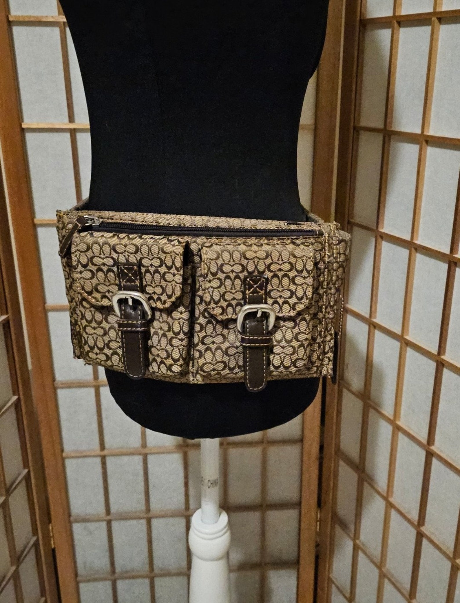 Coach Vintage Italian Bon Voyage Signature Belt Bag Fanny Pack Waist ...