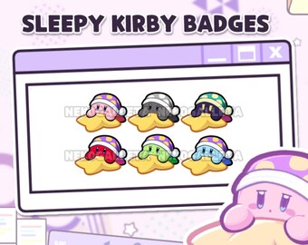 Kirby Sub Badges for Twitch, Kirby Bit Badges, Stream Badges, Kawaii ...