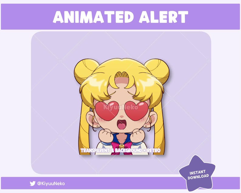Usagi/sailor Moon Animated Alert heart Eyes - Etsy