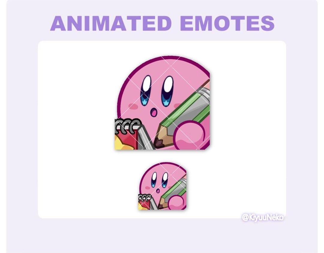 Writing Note Kirby ANIMATED EMOTE || Emote for Twitch & Discord - Etsy