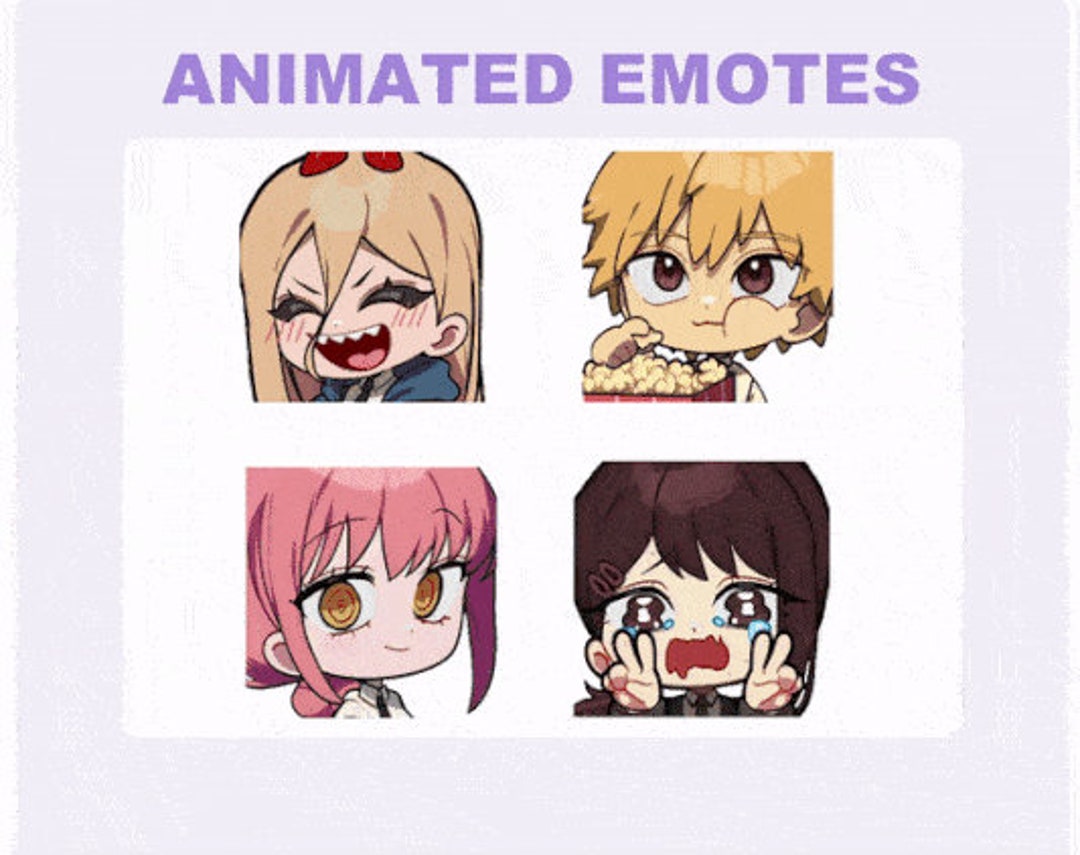 Chainsaw Man ANIMATED EMOTES for Twitch/discord || Denji Makima Power ...
