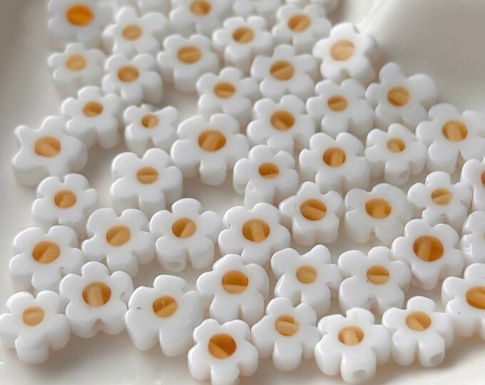 Millefiori Glass Daisy Flower Beads Honey - Etsy
