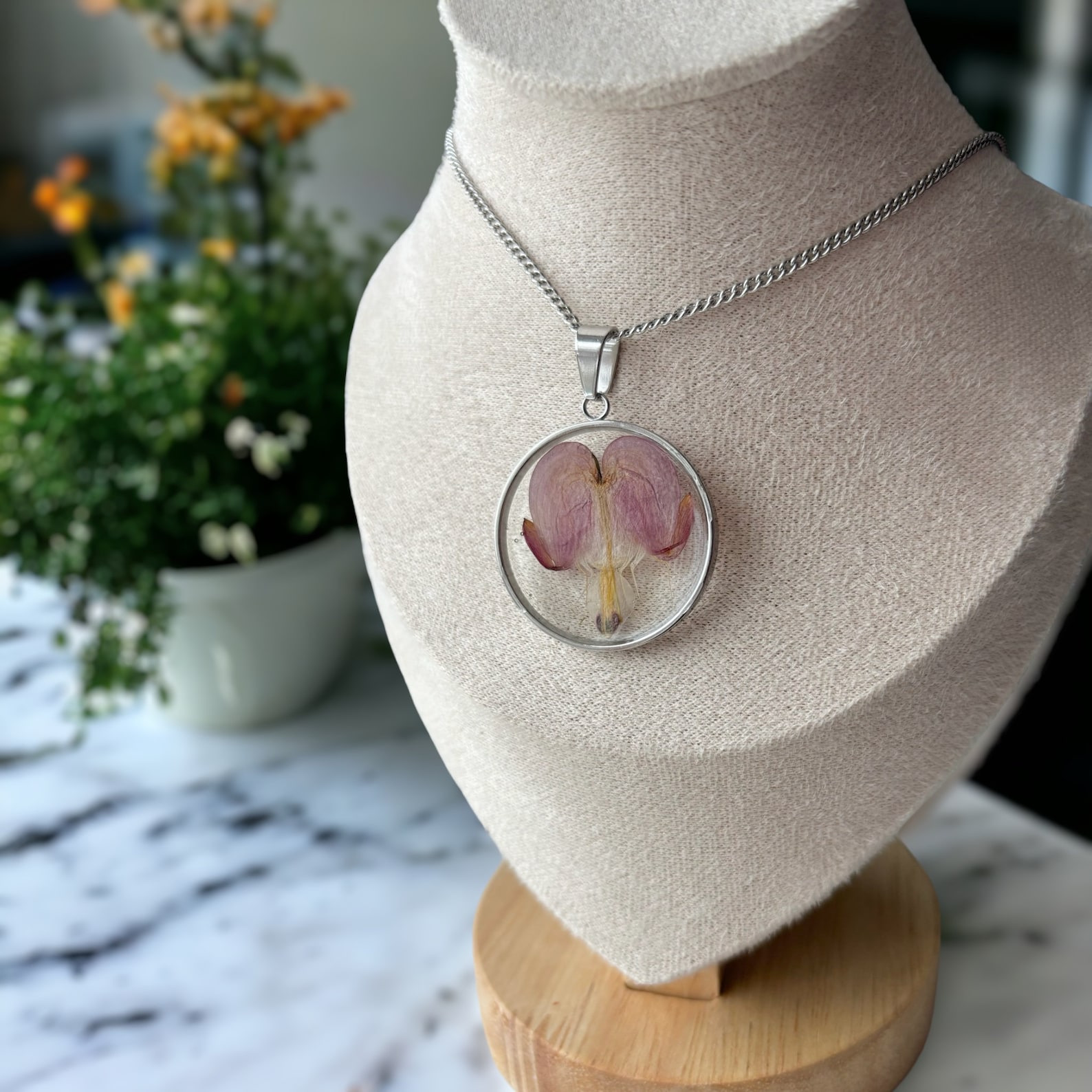 Bleeding Heart Necklace Lamprocapnos Flower | No Tariff Fees - Etsy