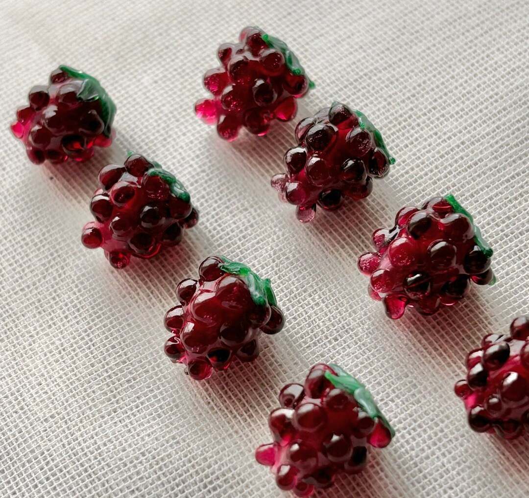Purple Glass Raspberry Beads - Etsy