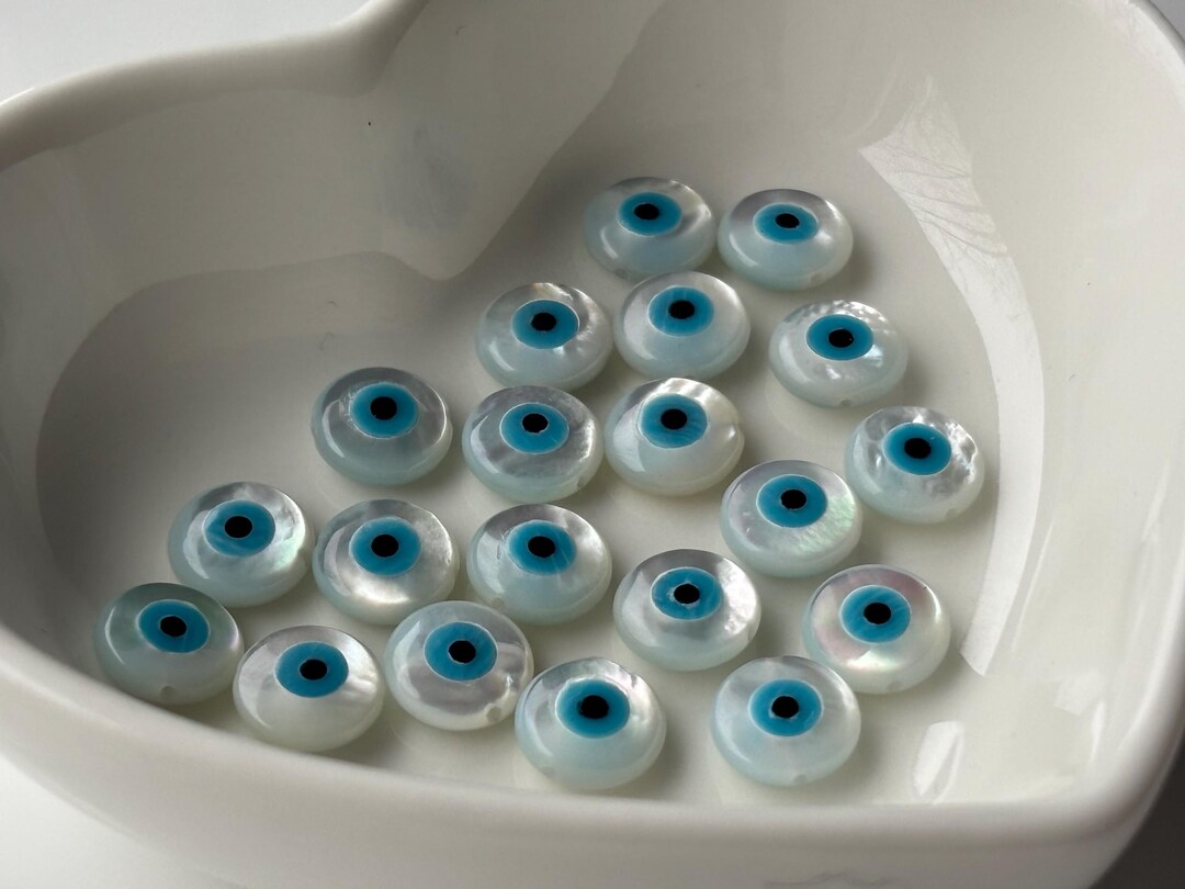 Mother of Pearl Shell Evil Eye Protective Beads - Etsy