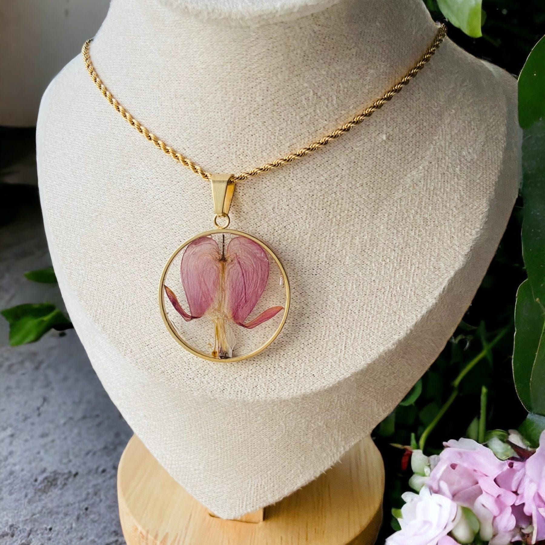 Bleeding Heart Necklace Lamprocapnos Flower | No Tariff Fees - Etsy