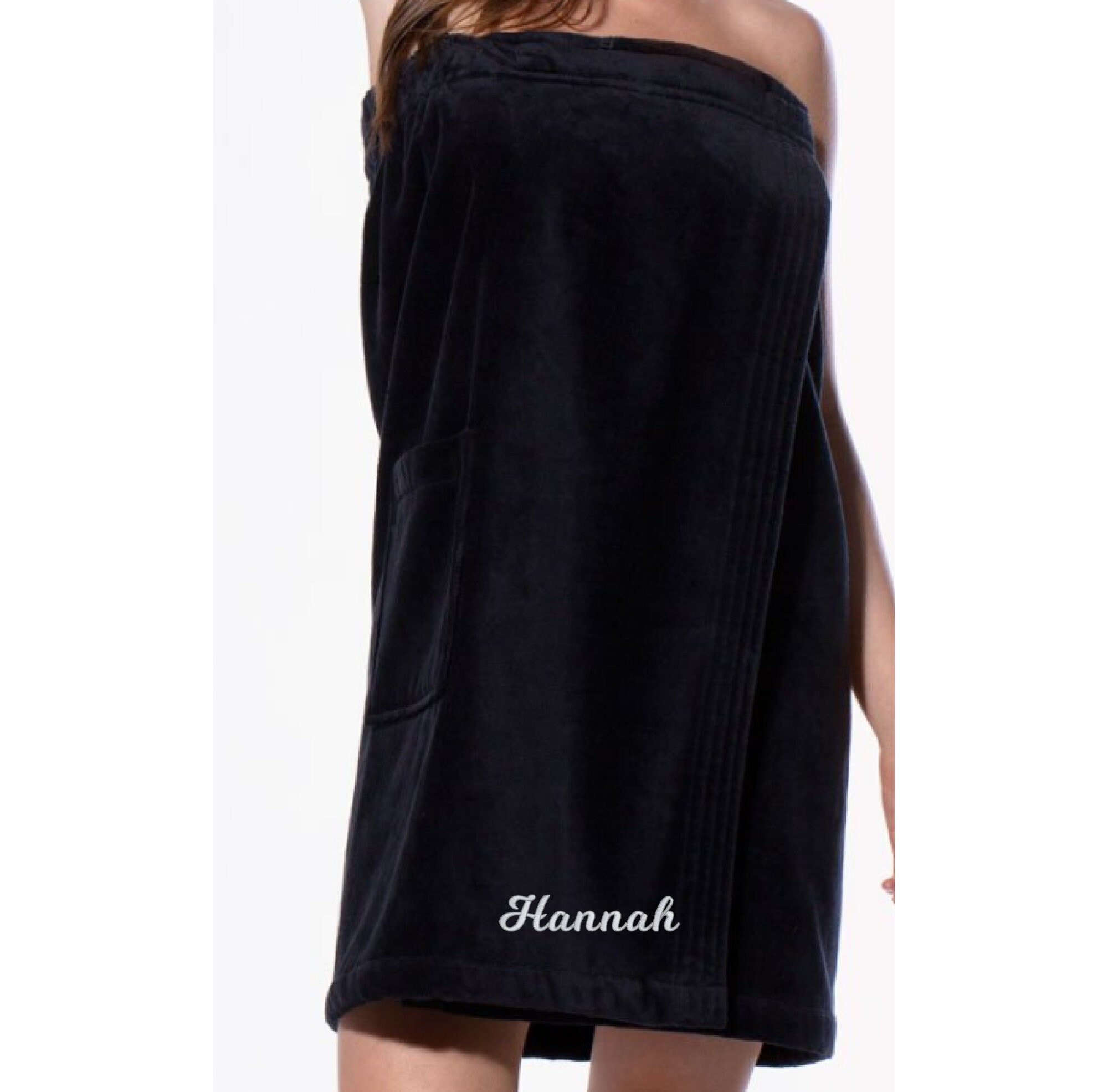 Embroidered Cotton Terry Velour Cloth Spa Wrap, Bath Towel Wrap ...