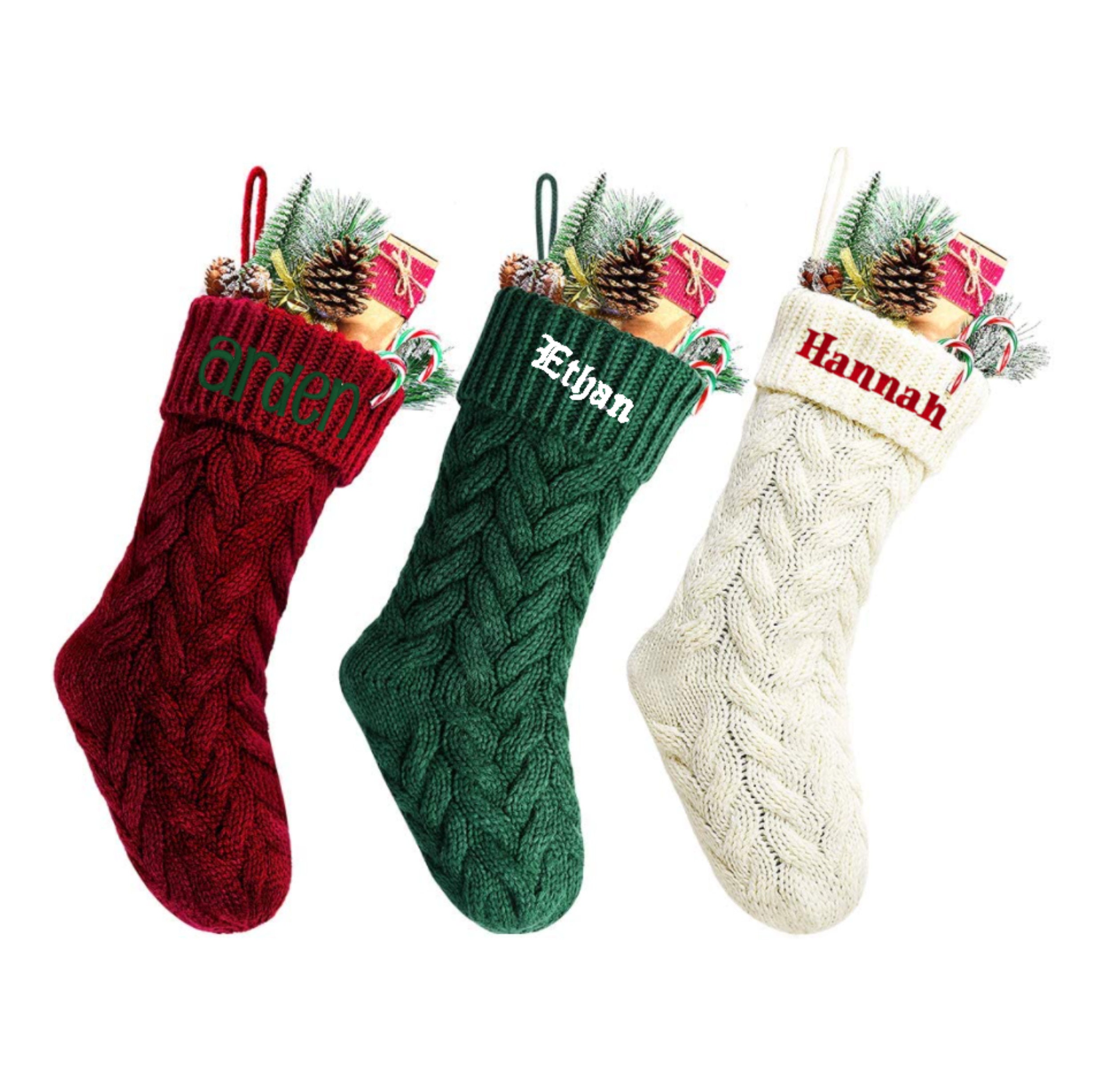Embroidered Custom Christmas Stockings Personalized Holiday - Etsy