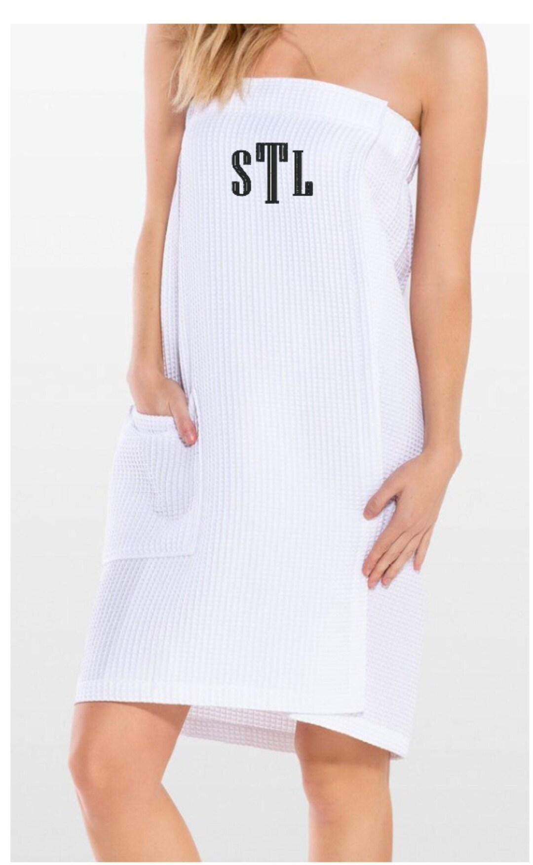 Embroidered Waffle Weave Spa Wrap, Lightweight Bath Wrap, Monogrammed ...
