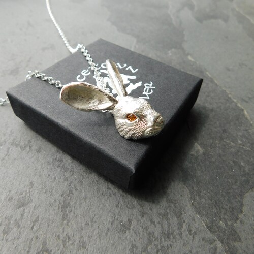 Leaping Hare Necklace Sterling Silver - Etsy