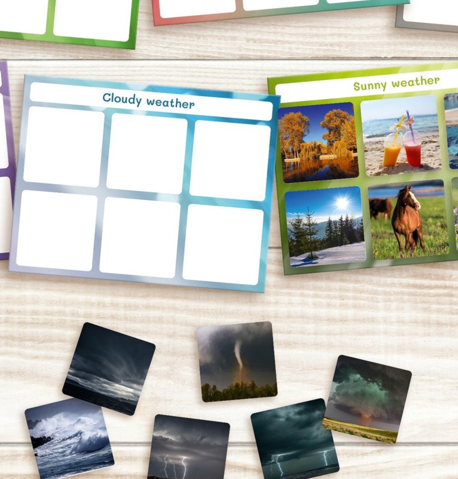 Types of weather sorting game. Climate learning for preschool | Etsy