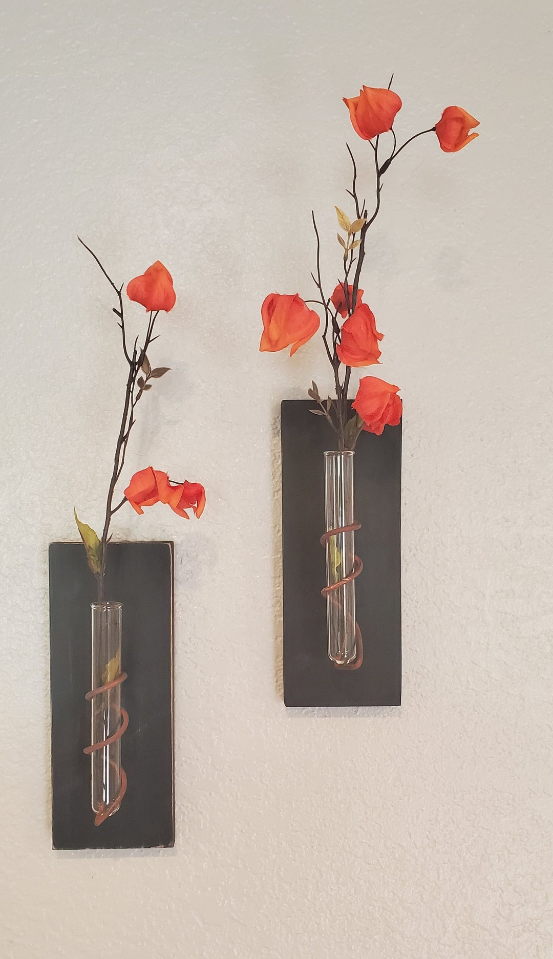 Farmhouse or Rustic Wall Bud Vase Set of 2 - Etsy