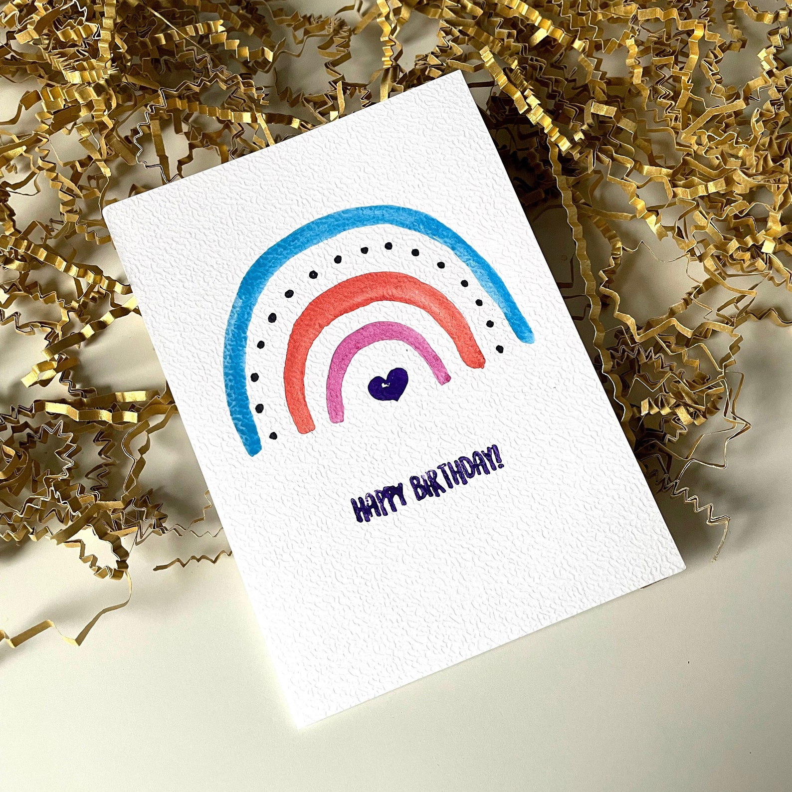 Handmade Rainbow Birthday Card, Birthday Greeting Cards, Happy Birthday ...