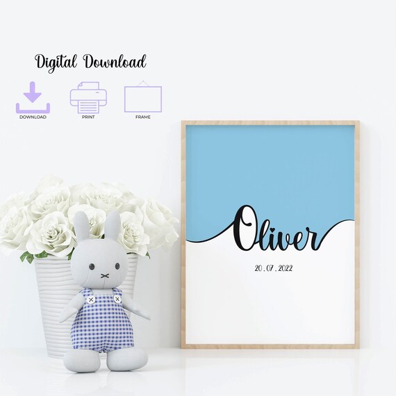 Printable Baby Name Sign Personalised Baby Gift for Nursery - Etsy