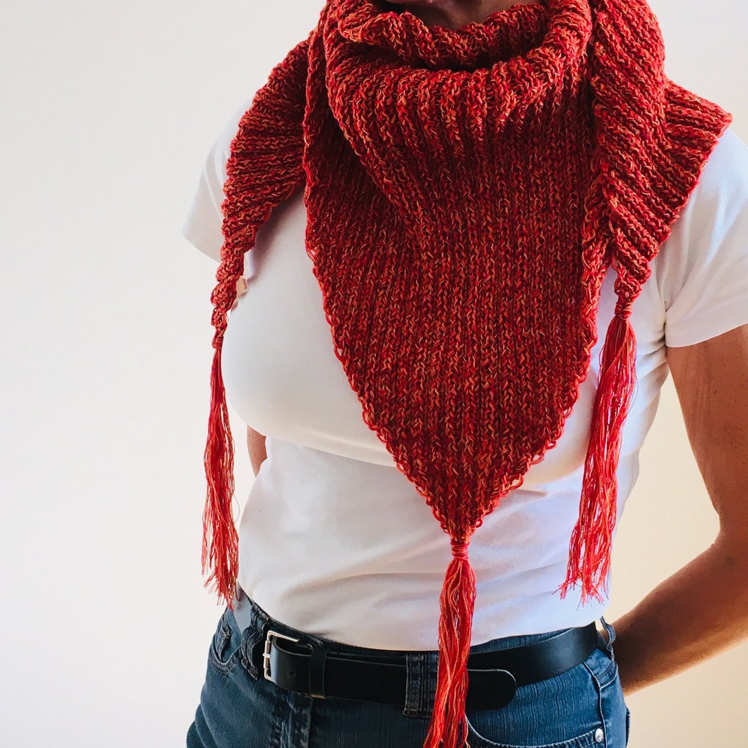 Triangular Scarf Orange-yellow Women's Triangle Scarf Eco - Etsy