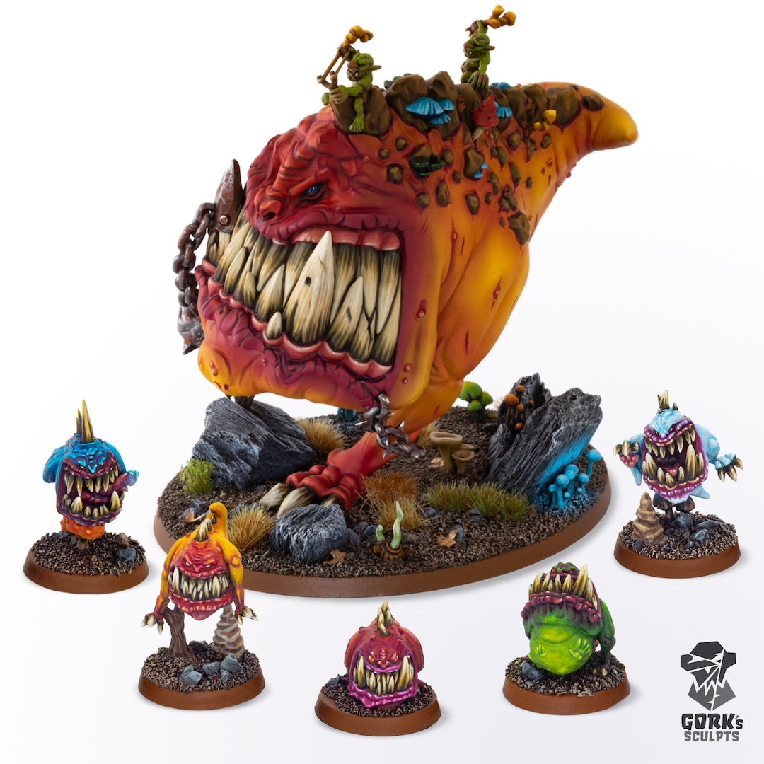 Colossal Cave Monster Miniatures V2 + 5 Small Monsters - Printed - Gork ...